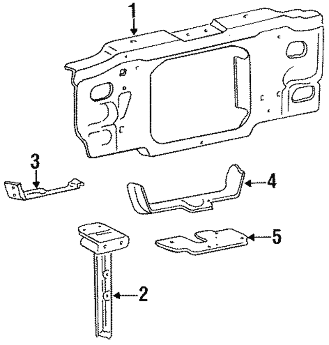 1995-1997 Ford Ranger Radiator Support F77Z16138BA | TascaParts.com