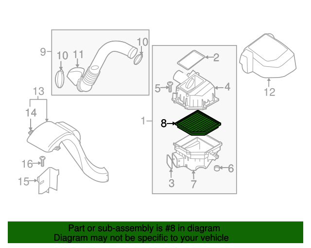 30680293 - Air Filter 2007-2014 Volvo XC90 | AutoNationParts.com