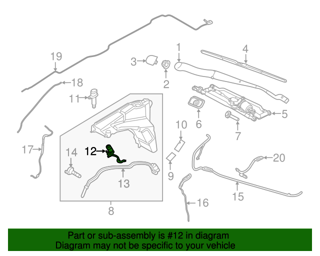 Genuine OEM Washer Pump Part# LR079904 Fits 2017-2024 Land Rover: Up To ...