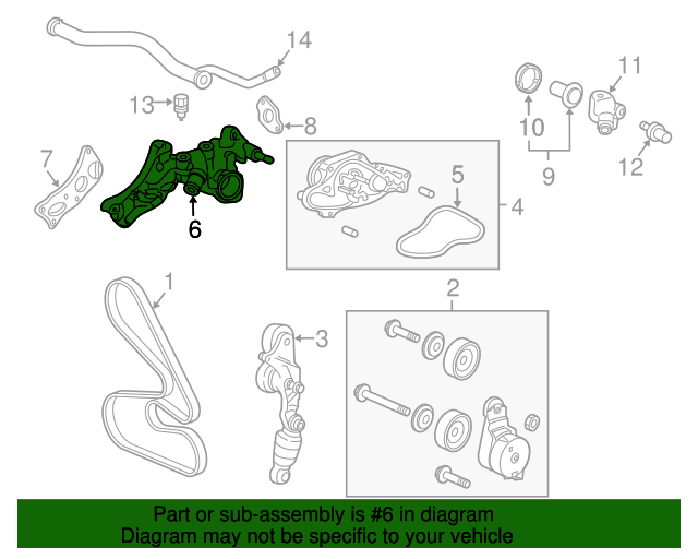 19410-RGW-A00 - Engine Coolant Outlet Flange 2007-2010 Honda Odyssey ...