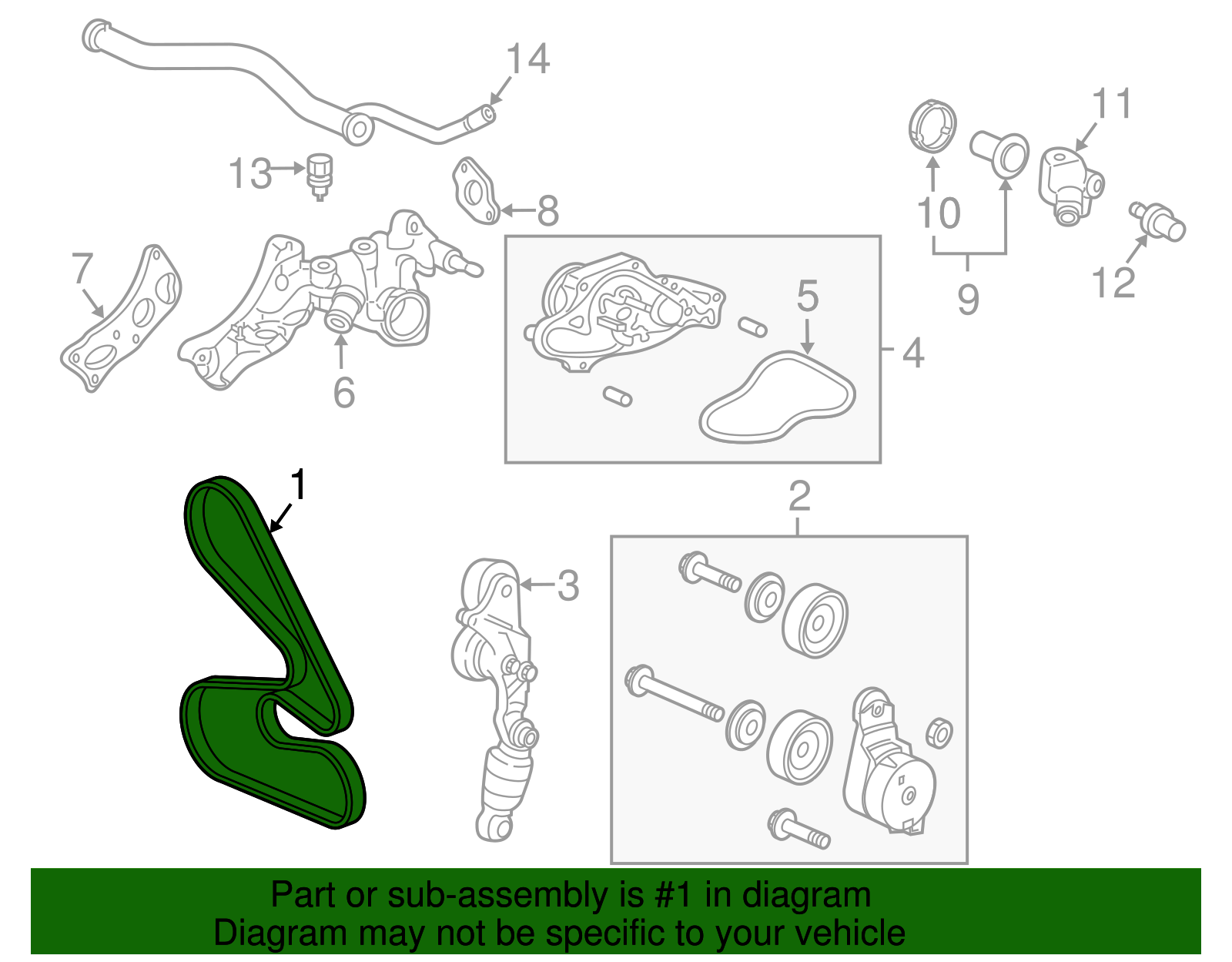 56992-R70-A01 - 2005-2011 Honda - Belt Power Steering Pump (Mitsubishi ...