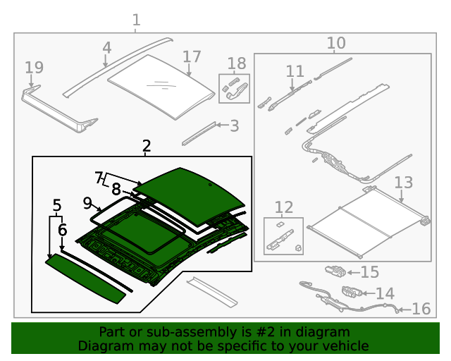 2021-2024 Hyundai Sonata Sunroof Assembly 81610-L1001 | AutoNationParts.com