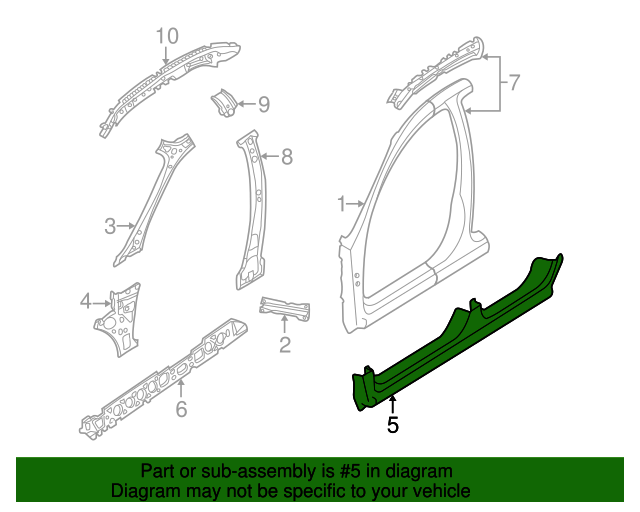 2002-2007 Subaru Impreza Rocker Panel 51449FE150 | OEM Parts Online