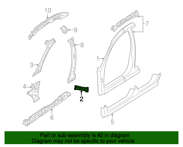 1990-2007 Subaru Cowl Panel Support Bracket - Passenger Side (RH ...