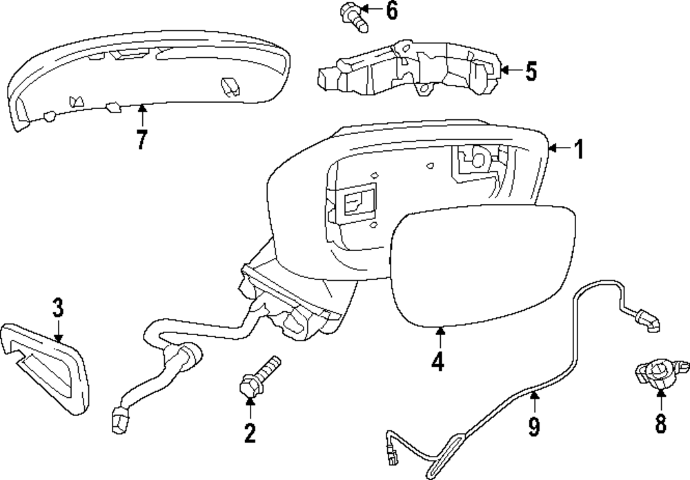 2020-2024 Mazda CX-30 Mirror Assembly DGH9-69-121B | OEM Parts Online