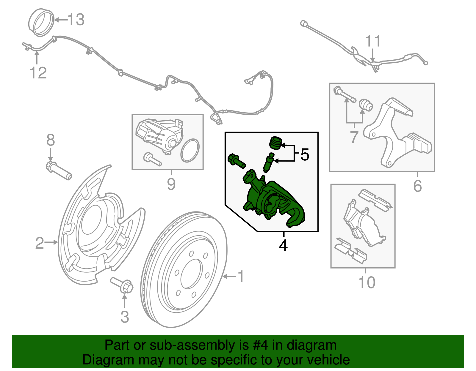 BRCF-448 - High-Quality Motorcraft™ Caliper for 2018-2020 Ford F-150 ...