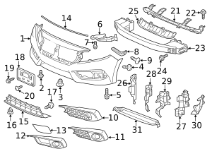 71203-TBC-A00 - Plate, Front Bumper Induction (Lower) - 2016-2018 Honda ...