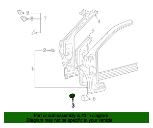 1991-2005 Toyota Hinge Pillar Hole Plug 90950-01646 | Toyota Parts Center