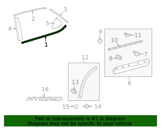 75740-48090 - Door Belt Molding 2018-2022 Lexus | AutoNationParts.com