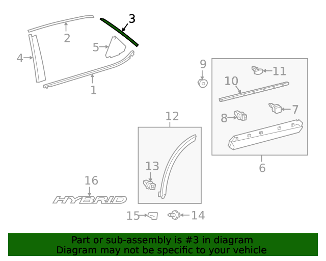 2018-2021 Lexus Window Molding 75766-48030 | OEM Parts Online