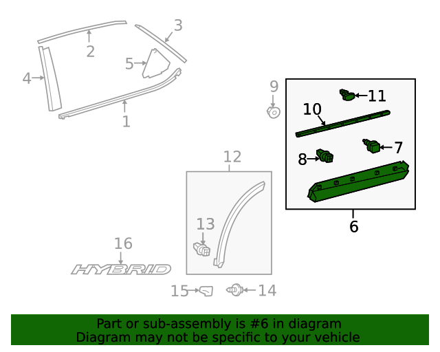 2018-2022 Lexus Body Side Molding 75075-48140 | OEM Parts Online