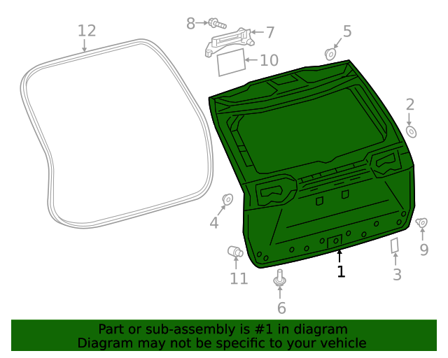 67005-0R300 - Lift Gate - 2019-2023 Toyota | OEM Genuine Toyota Parts