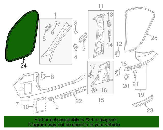 213-697-09-00-9G44 - Door Seal 2017-2023 Mercedes-Benz ...
