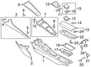 991-553-981-03-S65 - Mahogany Center Console Trim 2012-2024 Porsche ...