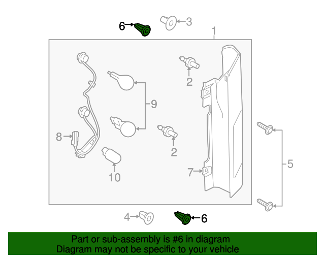 Genuine OEM Ford Part - Tail Lamp Assembly Nut W706436-S300 | Genuine ...