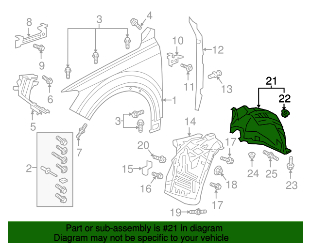 2017-2023 Audi Fender Splash Shield 4M0-821-191-G | AutoNationParts.com