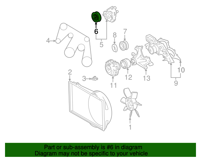 16603-0W010 - Tension Pulley - 1990-2006 Lexus | DiscMonster