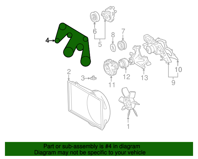 1990-2006 Lexus Serpentine Belt 90916-02586 | LexusOfKendall