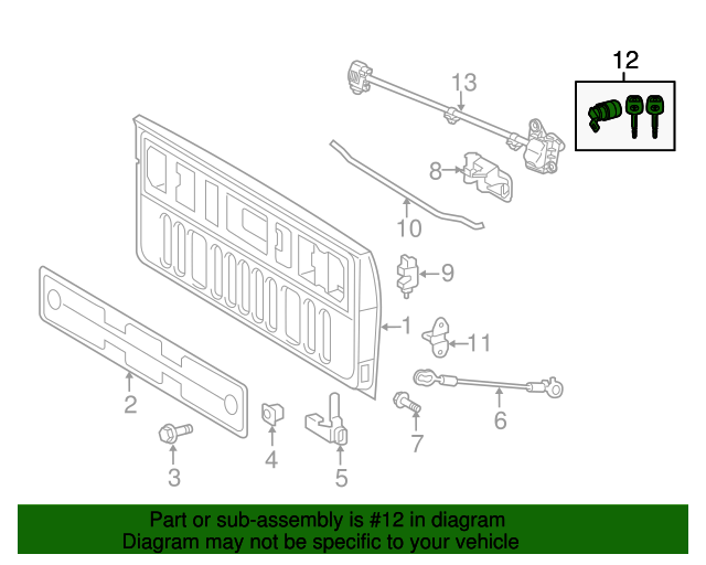 2007-2013 Toyota Tundra Tailgate Lock 69055-0C010 | OEM Parts Online