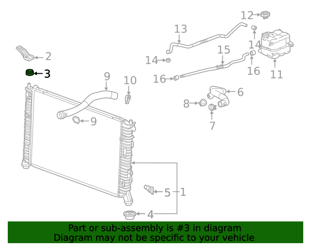 2019-2024 GM Radiator Upper Insulator 84130582 GM | GMPartsDirect.com