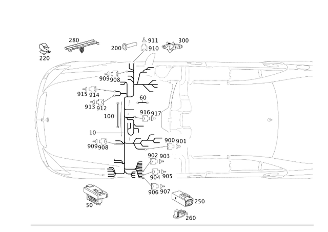2007-2017 Mercedes-Benz Electrical Wiring Harness 221-440-82-36 ...