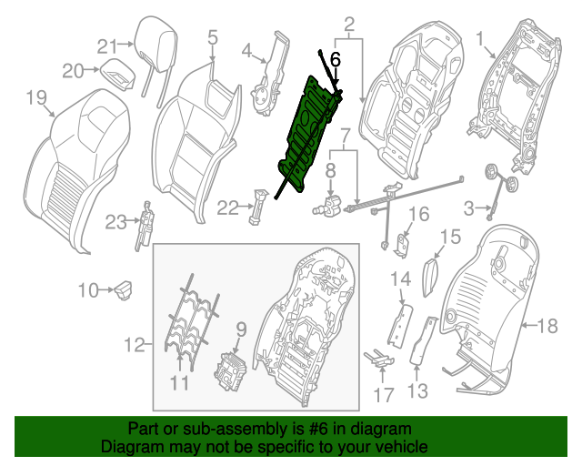 231-800-00-78 - Seat Lumbar Support Cushion 2013 Mercedes-Benz ...