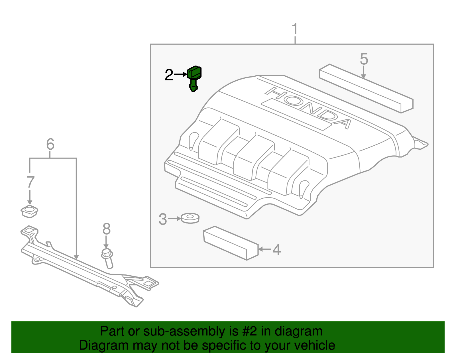 91501-PVJ-A01 - Engine Cover Stud 2009-2019 Honda | Honda Parts Online