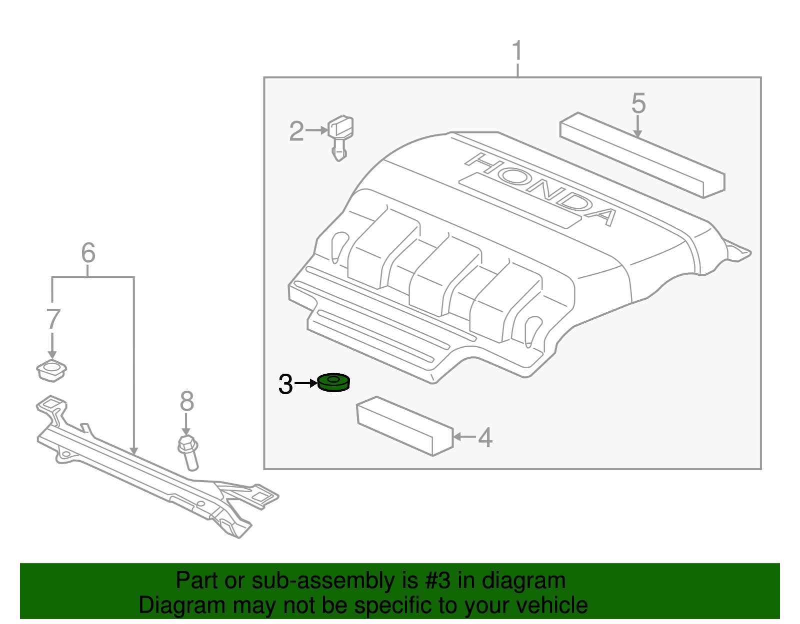 90501-SS8-A01 - 2005-2022 Honda - Retainer | Honda Parts Cheap