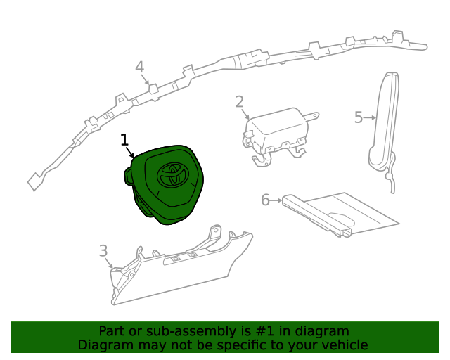 45130-0R060-C0 - Driver Air Bag - 2019-2021 Toyota | OEM Genuine Toyota ...