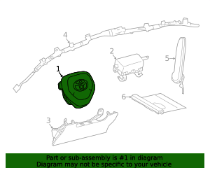 45130-0R060-C0 - Driver Air Bag - 2019-2021 Toyota | OEM Genuine Toyota ...