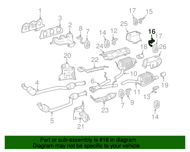 171-492-06-41-64 - Exhaust System Hanger Bracket 2005-2020 Mercedes ...