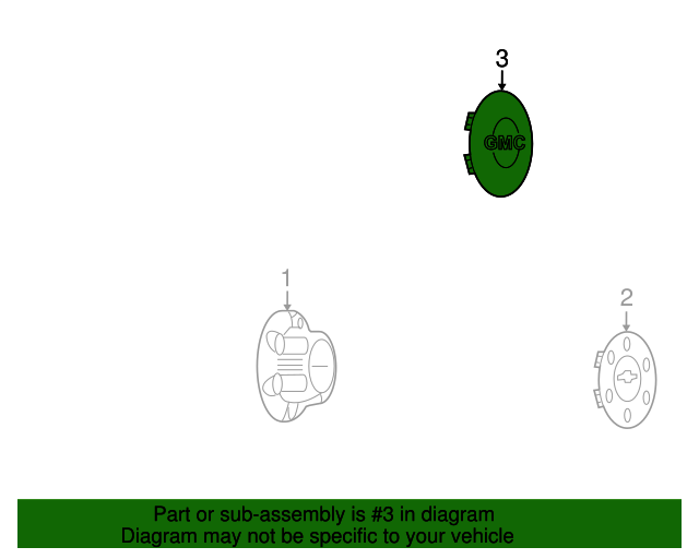 2005-2018 GM Button Style Center Cap with Bowtie Logo 20941991 GM ...