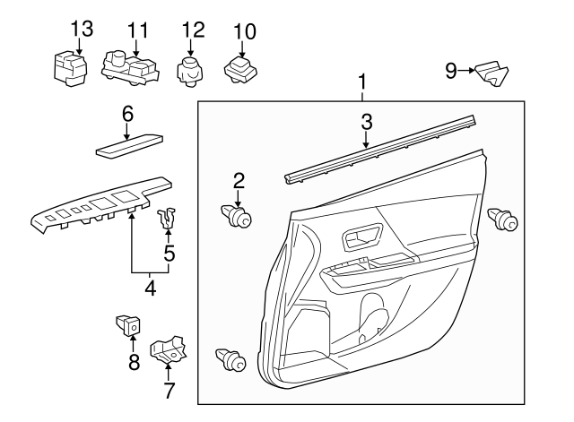 2012 Toyota Prius V Door Interior Trim Panel 6761047310e0 | Toyota ...