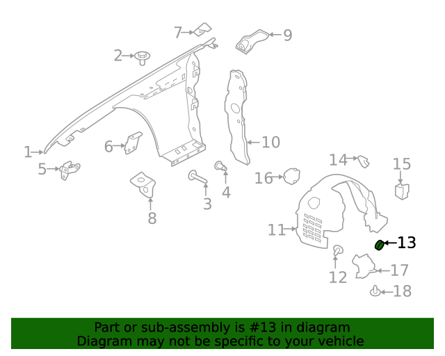 T4K4298 - Fender Liner Clip 2007-2023 Jaguar | Land Leaping Genuine ...