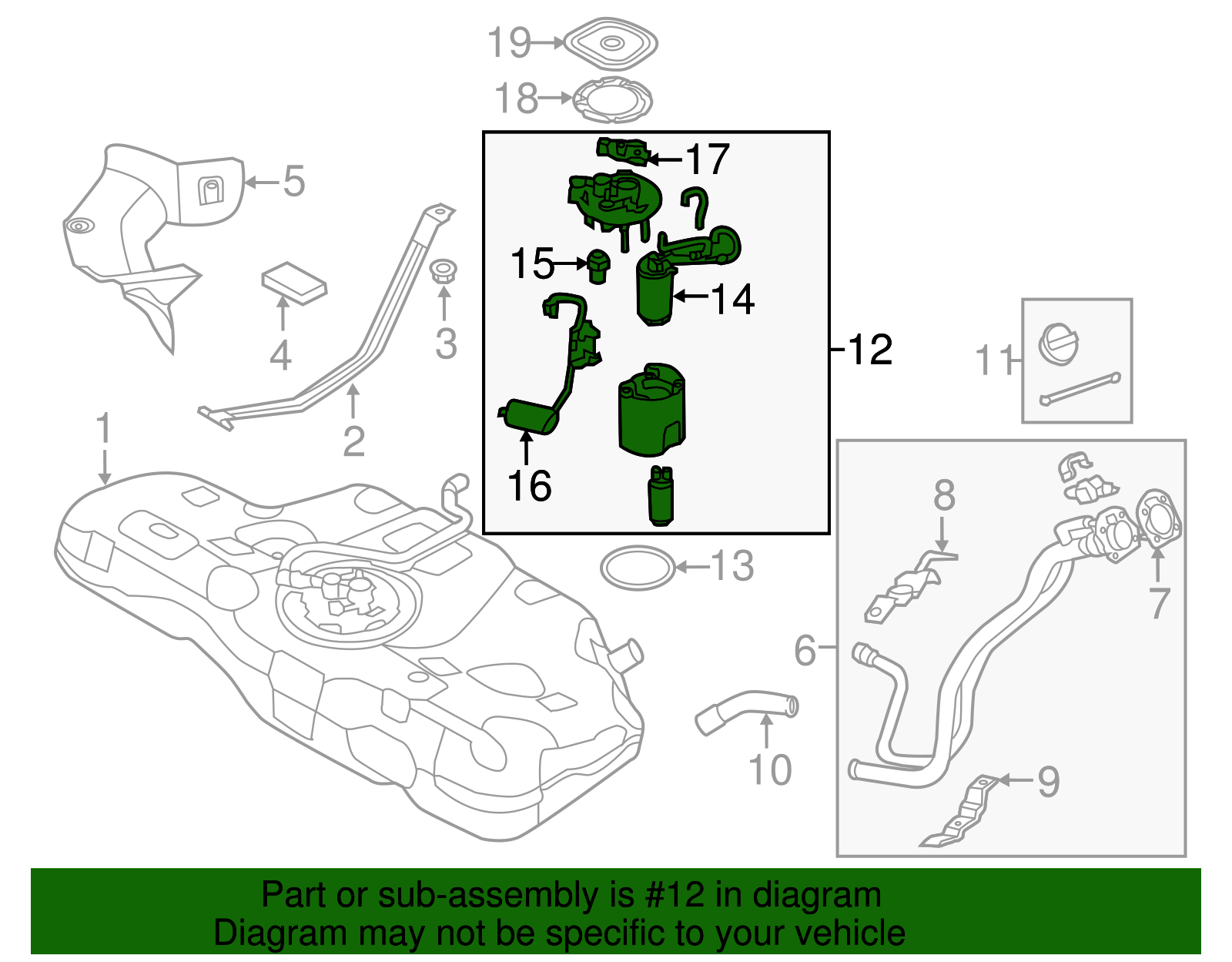 31110-3X500 - 2011-2016 Hyundai Elantra - Fuel Pump Assembly | Hyundai Parts Express
