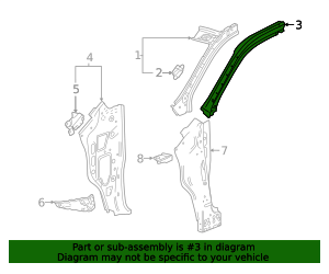 2019-2024 GM Windshield Pillar Reinforced 84406841 GM | GMPartsDirect.com