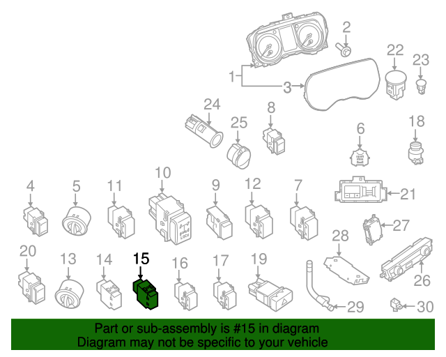 2016-2019 Nissan Switch Assembly 25125-9PB0A | TascaParts.com