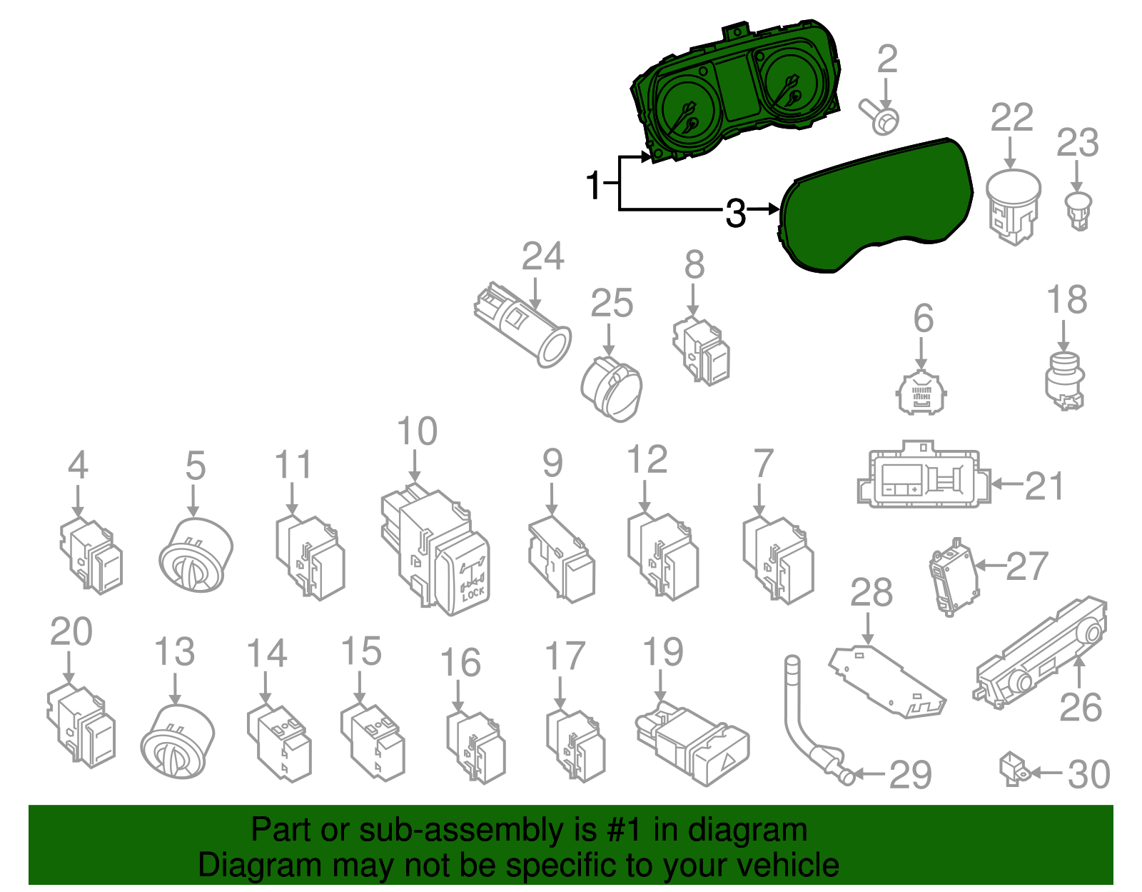 2019-2022 Nissan Cluster Assembly 24810-9FU0A | Hoffman Nissan Parts
