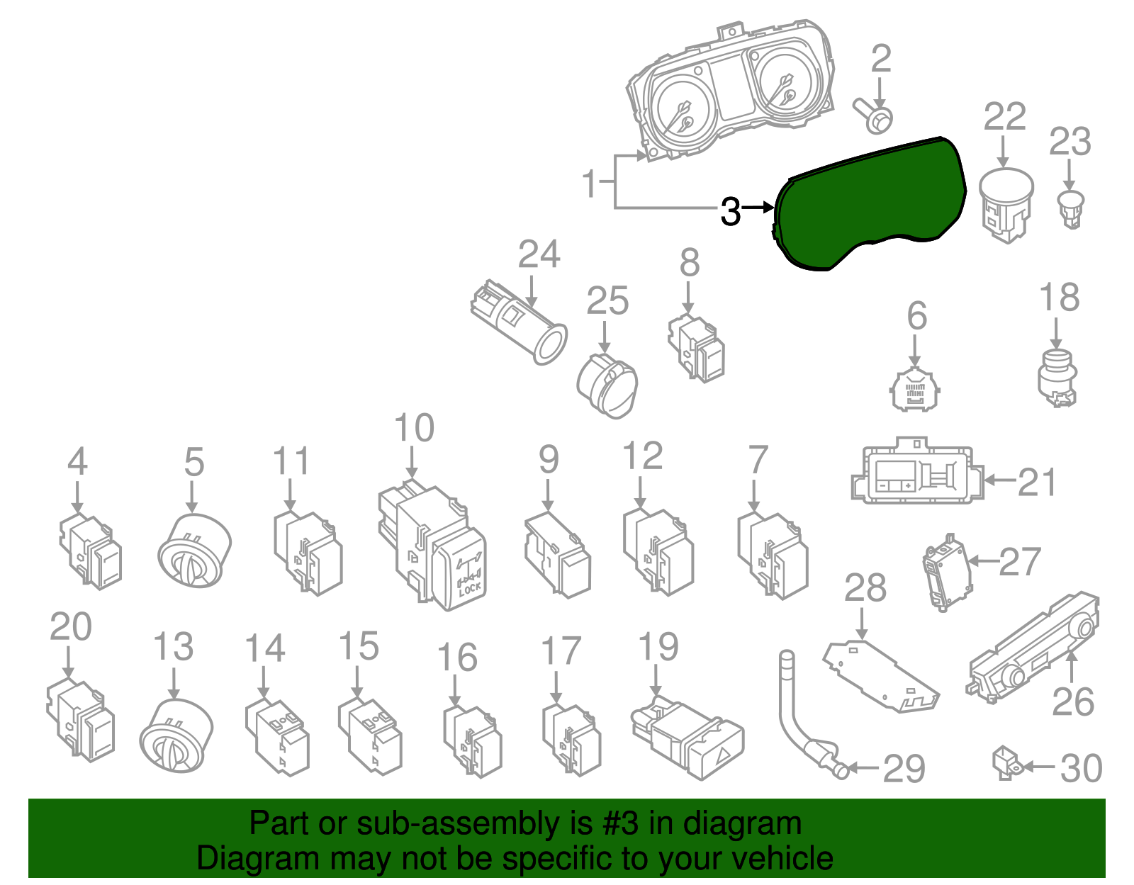 2016-2024 Nissan Cluster Lens 24813-EZ10A | Nissan Parts Central