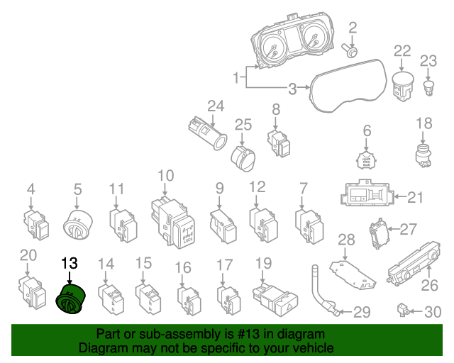 2016-2019 Nissan Switch Assembly 25535-EZ00A | TascaParts.com