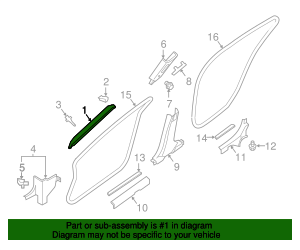 2016-2018 Nissan Maxima Windshield Pillar Trim 76911-4RA0A | OEM Parts ...