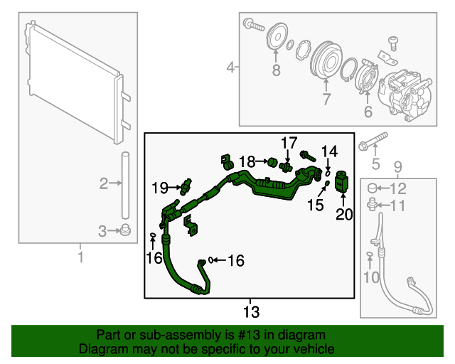 2015-2017 Hyundai Liquid & Suction Hose Assembly 97775-A5600 | World ...