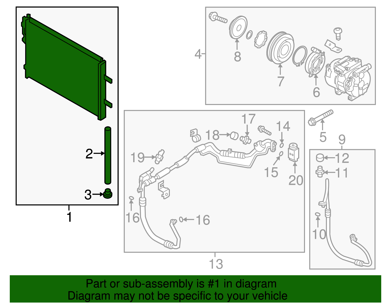 Genuine Condenser Assembly for 2011-2013 Hyundai | Part# 97606-3X000 ...