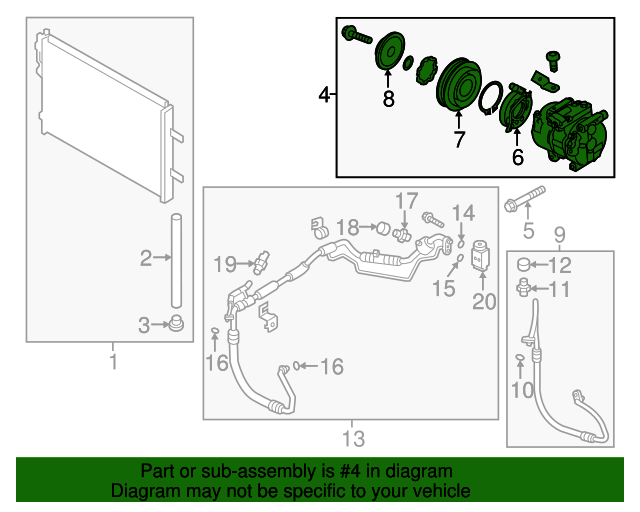 2013-2020 Hyundai Compressor Assembly 97701-F2800 | OEM Parts Online