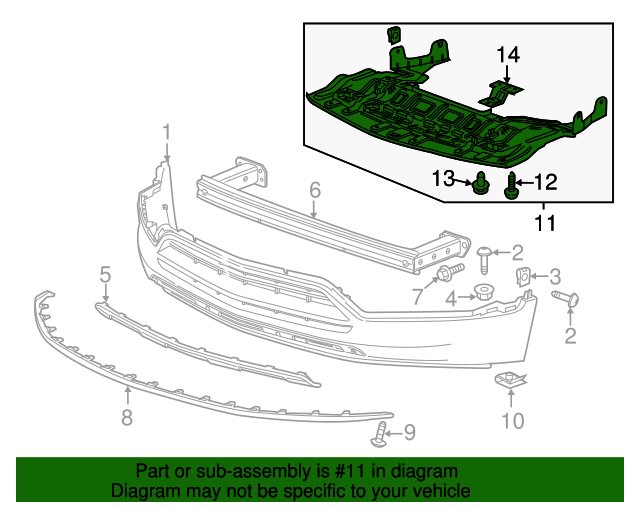 2015-2016 Chevrolet Trax Underbody Front Air Deflector 42371767 GM ...