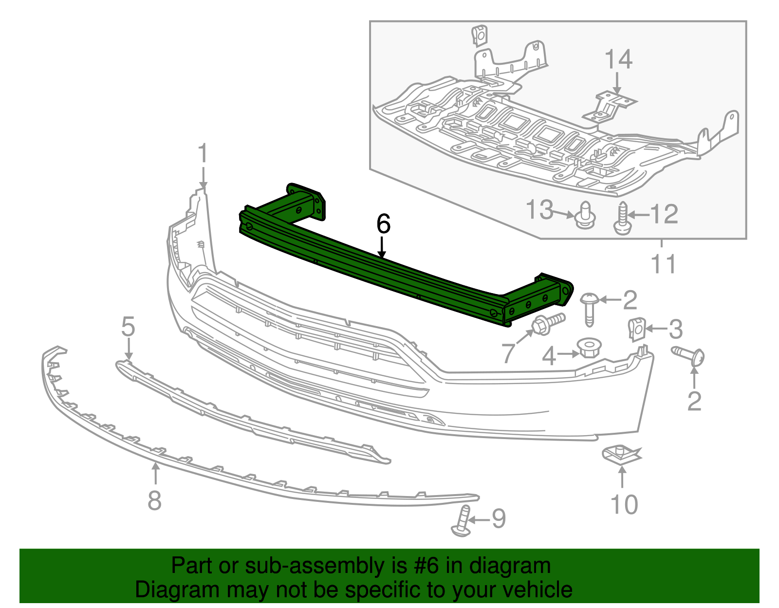 2013-2022 GM Front Bumper Lower Impact Bar 42607558 GM | GMPartsDirect.com