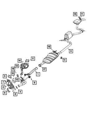 2017 Chrysler Pacifica Exhaust Support Isolator, Left 68312121AA ...