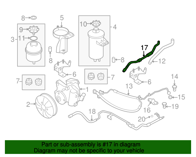 32-41-6-796-355 - Power Steering Return Hose 2006-2010 BMW ...