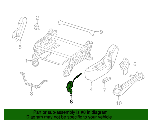 2011-2020 Dodge Durango Recliner - Driver's Side (LH) 68101107AA ...