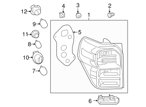 90075-60025 - Turn Signal Light Socket (Rear) - 2010-2013 Toyota ...